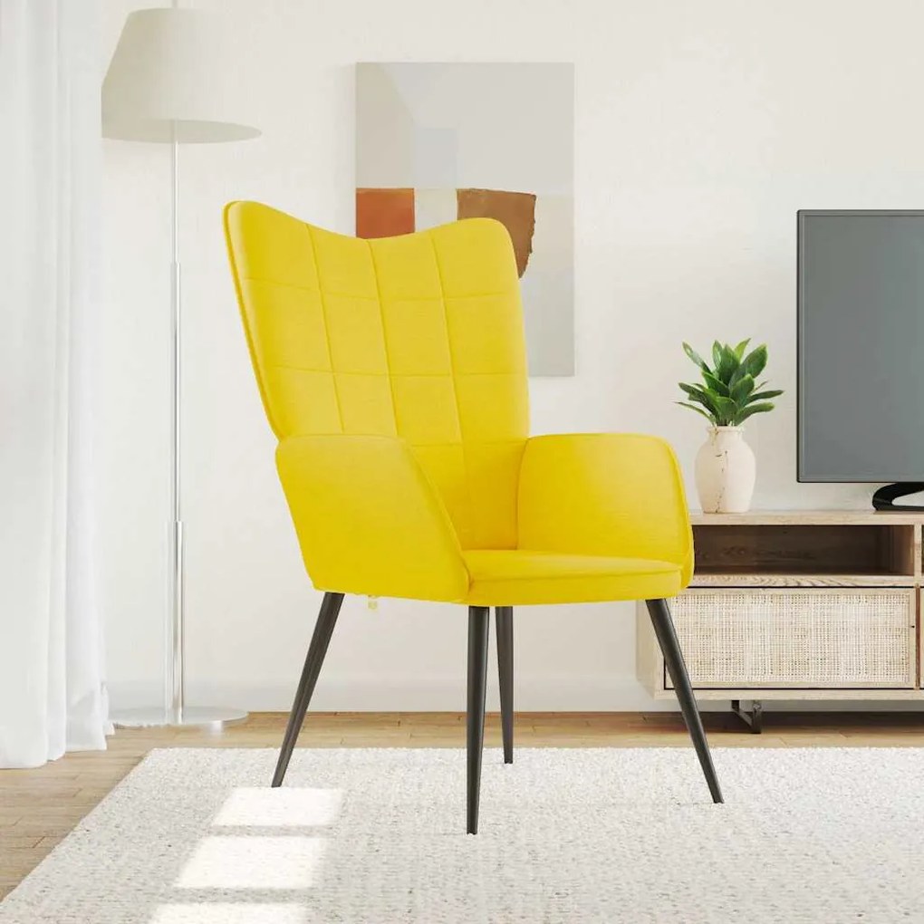 Relaxační židle hořčicově žlutá textil 327948