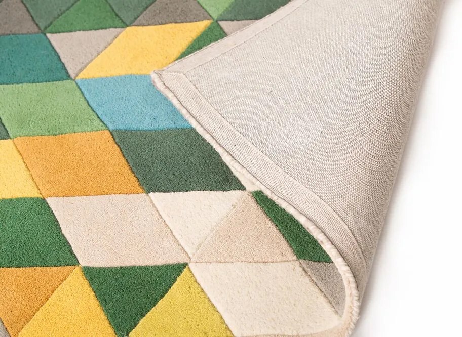 Ručne všívaný kusový koberec Illusion Prism Green / Multi, 120x170, viacfarebná, obývacia izba, Flair Rugs