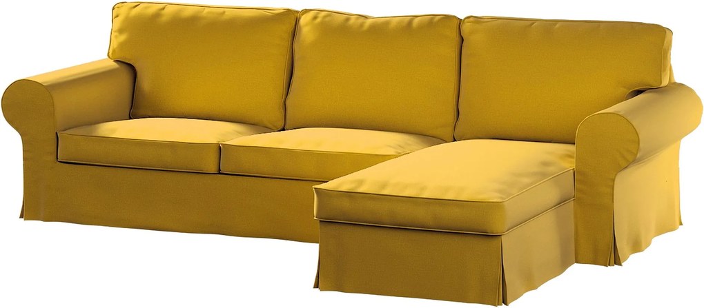 Potah na pohovku IKEA Ektorp 2-místná s lenoškou barva žlutá látka sametová