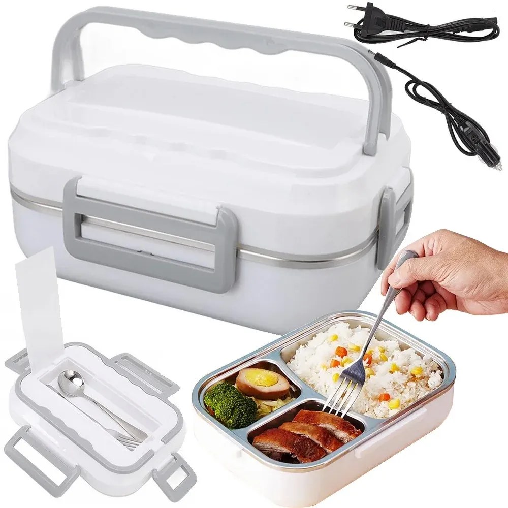 VERK Ohřívací box na jídlo 12V/220V - bílý