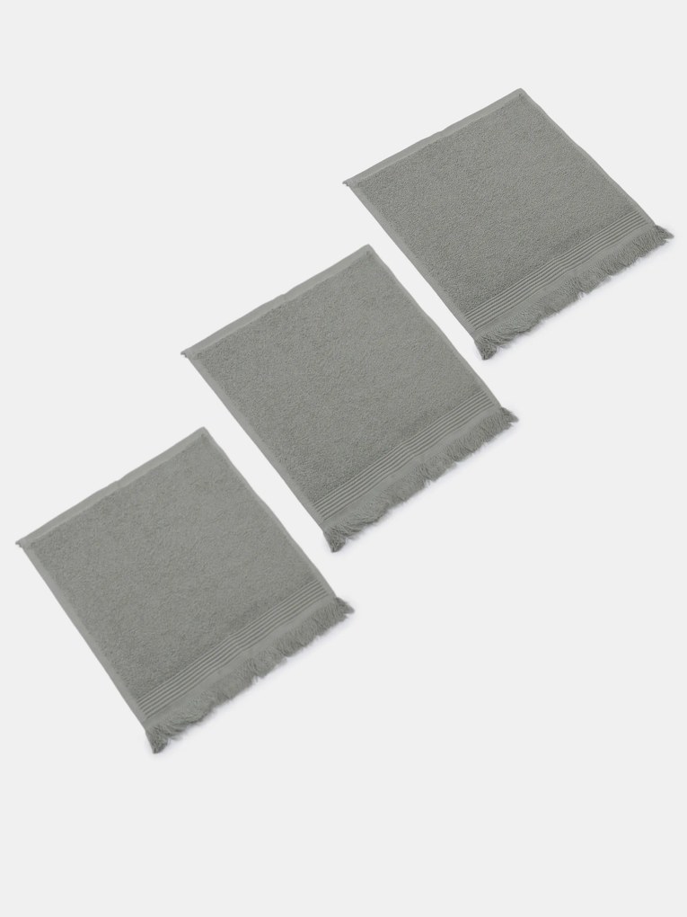 Sinsay - Sada bavlněných ručníků s třásněmi 3 pack - zelená