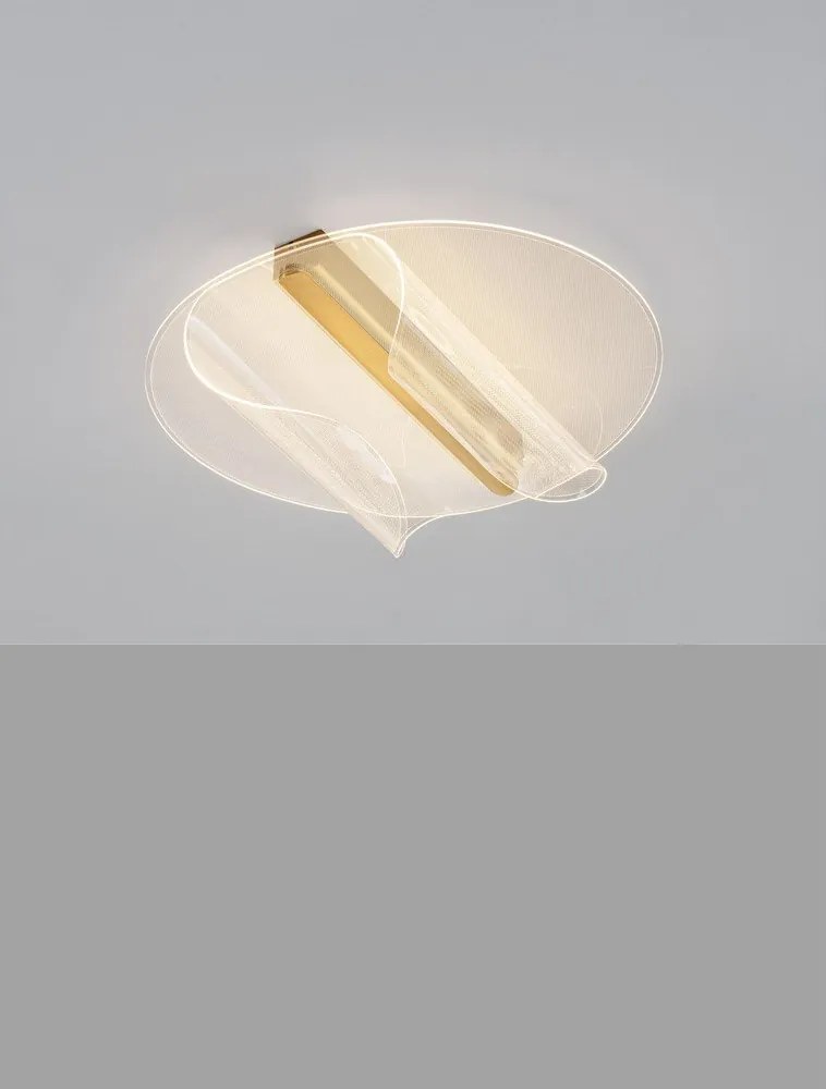 Hliníkové LED stmívatelné stropní svítidlo ve zlaté barvě 55x45 cm Valentin – Nova Luce