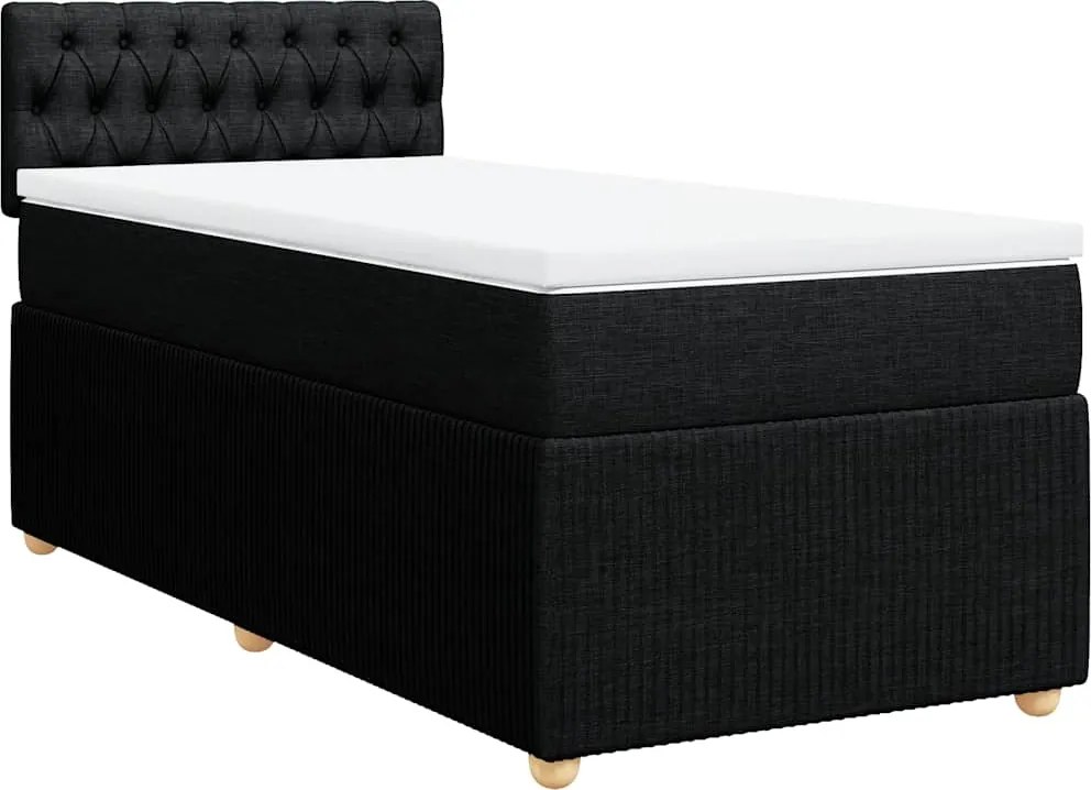 Box spring postel s matrací černá 80 x 200 cm textil 3287292