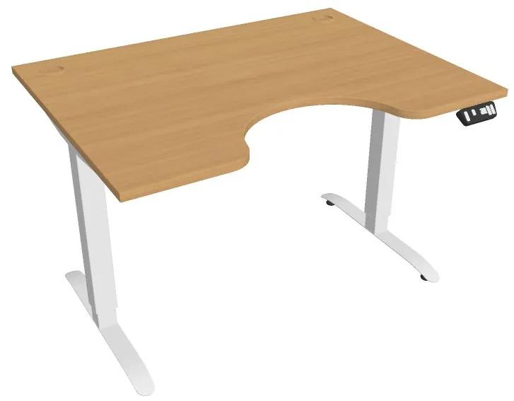 Hobis Motion Elektr. nastavitelný stůl 120x90 s pamětí - HOBIS ERGO MOTION MSE 2M 1200 Dekor stolové desky: buk, Barva kovové podnože: bílá
