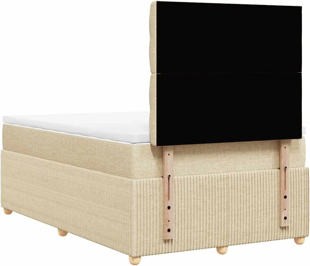 Box spring postel s matrací krémová 120x190 cm textil 3292007