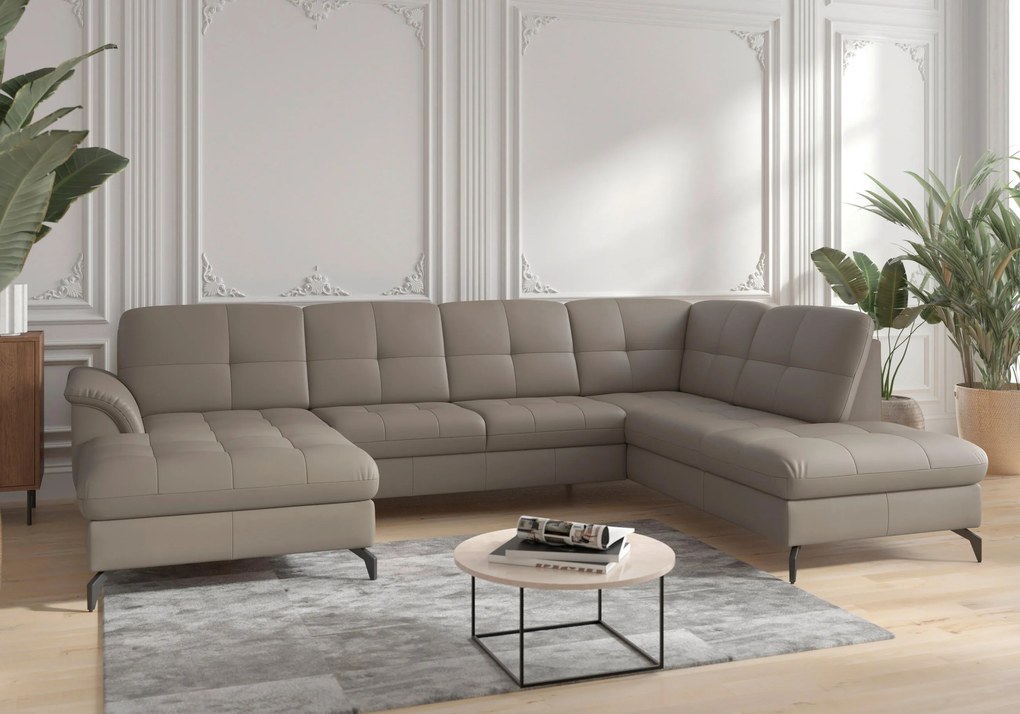 XXXLutz SEDACÍ SOUPRAVA, textil, kůže, šedá Sit & More - Sedací soupravy - 00014401634Q