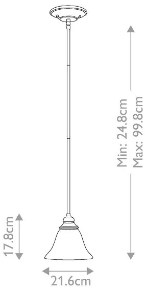 Hinkley HK-CELLO-P-A - Lustr na tyči CELLO 1xE27/60W/230V