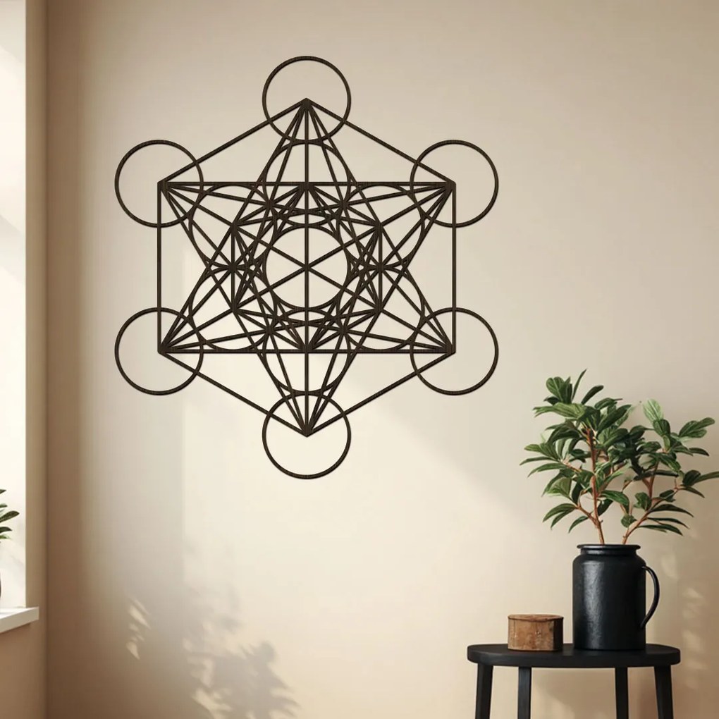 dřevo života Dřevěná dekorace na zeď METATRON Zvolte rozměr (cm): 36x40, Zvolte barvu dekoru: Černá
