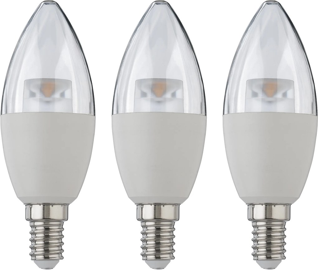 Livarno Home LED žárovka, 2/3 kusy (6 W / E14 / svíčka transparentní)