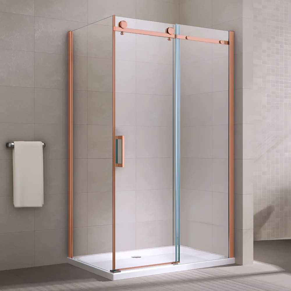 Milano Duo Rose Gold sprchová kabina 100x100, 195cm, 8mm