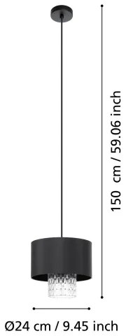 Eglo 39977 - Lustr na lanku SAPUARA 1xE27/40W/230V černá