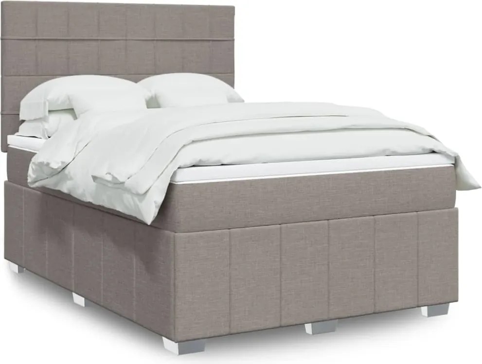 Box spring postel s matrací taupe 140x190 cm textil 3293967