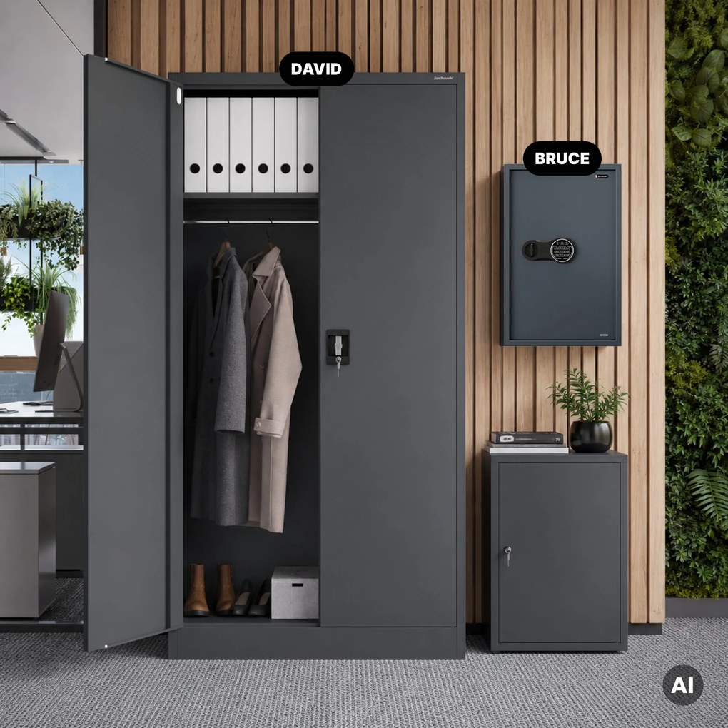 Skříňka na klíče elektronická s vhozem a kódovým zámkem, na 133 klíčů, 430x665x130 mm: BRUCE