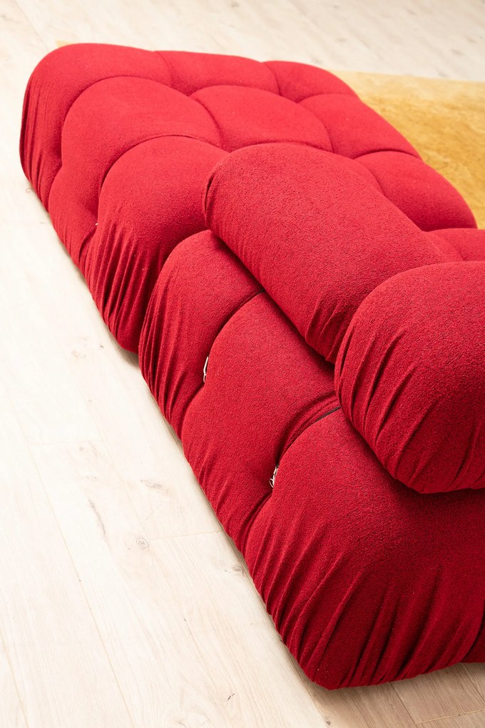 Atelier del Sofa Rohová sedací souprava Bubble Corner ( L1-O1-1R -Puf) - Red, Červená