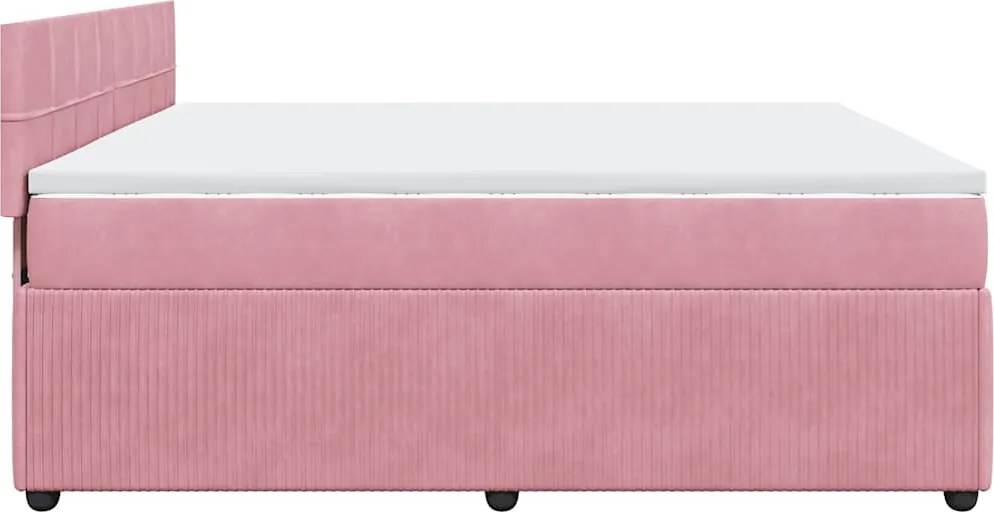 Box spring postel s matrací růžová 180x200 cm samet 3290111