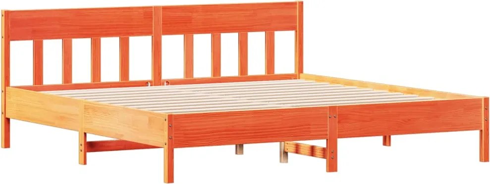 Postel bez matrace voskově hnědá 200 x 200 cm masivní borovice 3216202