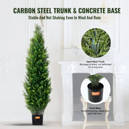 2 Kusů 1,2 m Umělý cedr Topiary Strom Umělá rostlina UV Dekor vnitřní/venkovní
