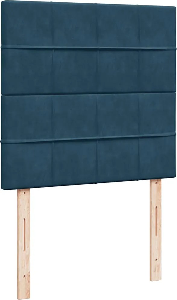 Box spring postel s matrací tmavě modrá 90x190 cm samet 3292218