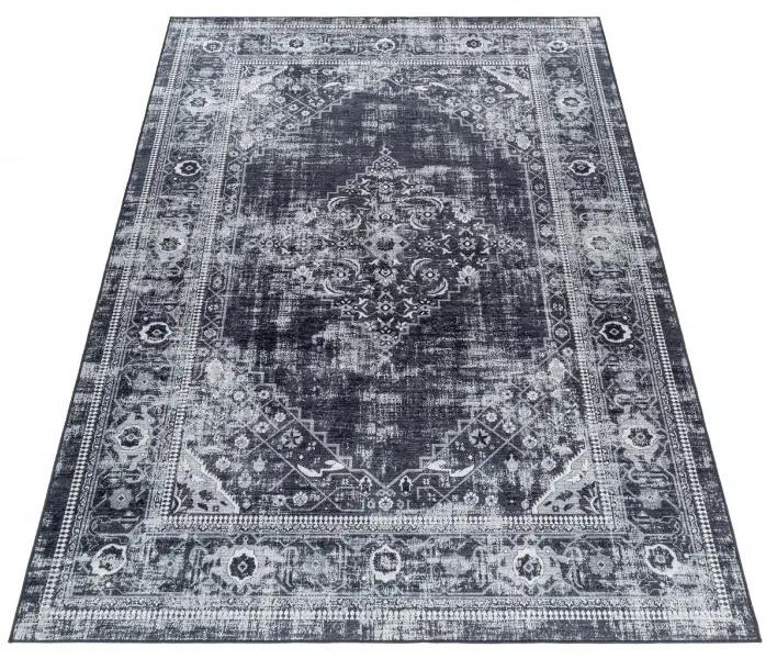 Ayyildiz Kusový koberec FIESTA 4301, Černá Rozměr koberce: 80 x 250 cm