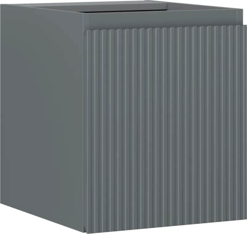 Mexen Rivel, koupelnová skříňka 40 cm, 1 dvířka, s drážkami, grafitová matná, 91A21-04047-1-BF66