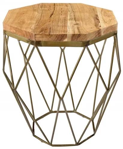 Noble Home Přírodní dřevěný konferenční stolek Diamond 50 cm