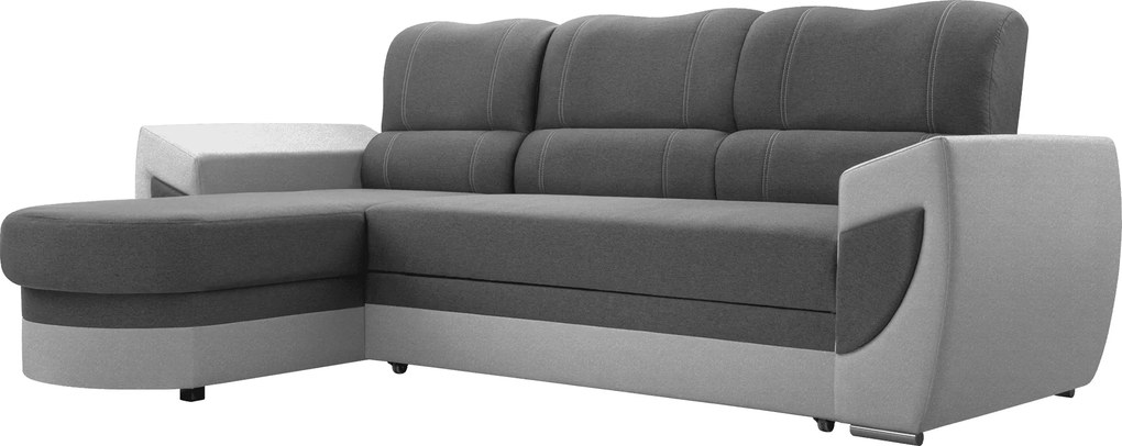 Rohová rozkládací sedací souprava do L TRENDI, 250 cm, s úložným prostorem Roh pohovky: Levý roh, Barva látky: Světle šedá a tmavě šedá (Bahama 35 + Bahama 31)