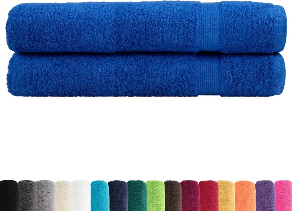 Prémiové ručníky SOLUND 2 ks modré 100x200 cm 600 g/m² 137197