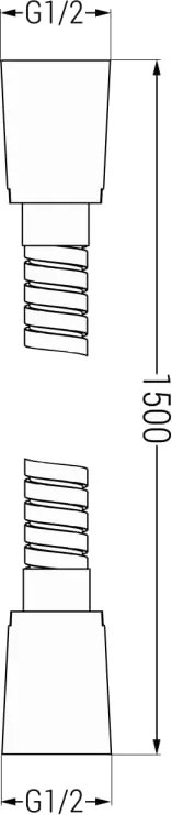 Mexen sprchová hadice 150 cm, černá - 79460-70