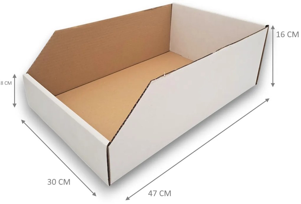 KARTON PAK Úložné boxy na oblečení, organizéry do skříně BÍLÝ KARTON 30 x 47 cm