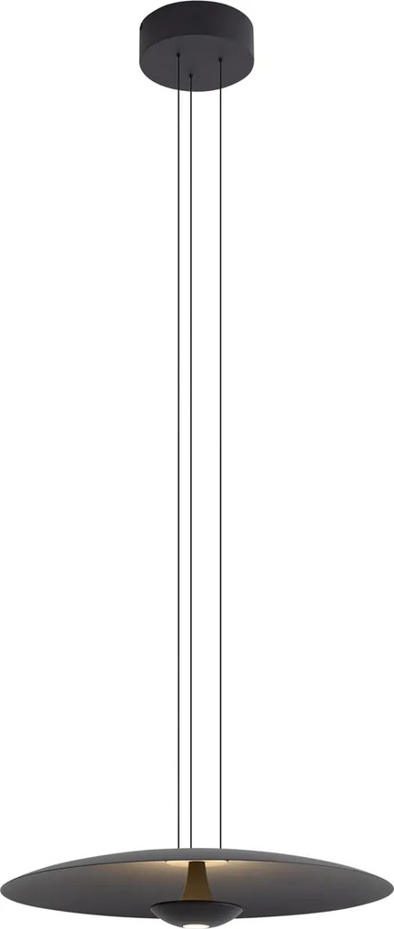 Moderní závěsná lampa černá vč. stmívatelné LED - Smith
