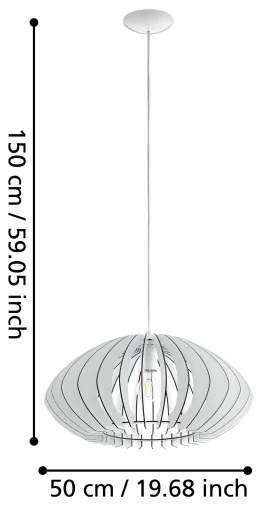 Eglo 95254 - Lustr COSSANO 2 1xE27/60W/230V