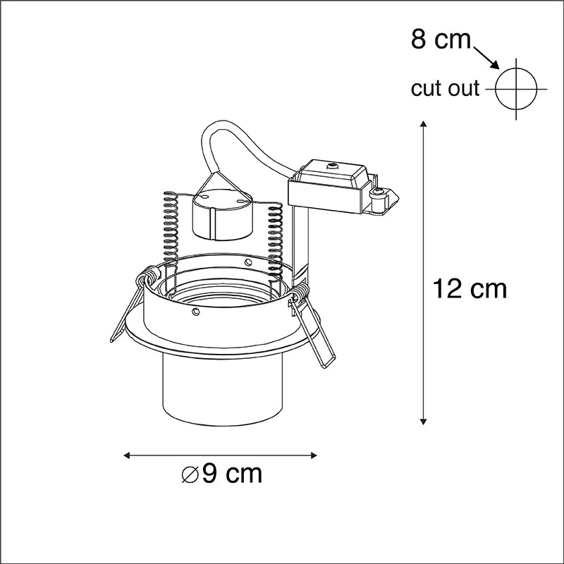 Chytré zapuštěné bodové svítidlo černé naklápěcí vč. WiFi GU10 - Installa