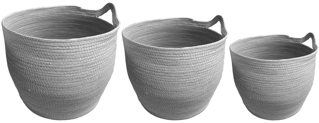 Tutumi, sada přírodních košíků 3ks BOHO YT21B-35, šedá, HOM-02808