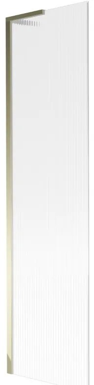 Mexen Next L, 1-křídlová vanová zástěna 50 x 150 cm, 6mm sklo s žebrovým vzorem, zlatý lesklý profil, 895-050-000-03-09-50