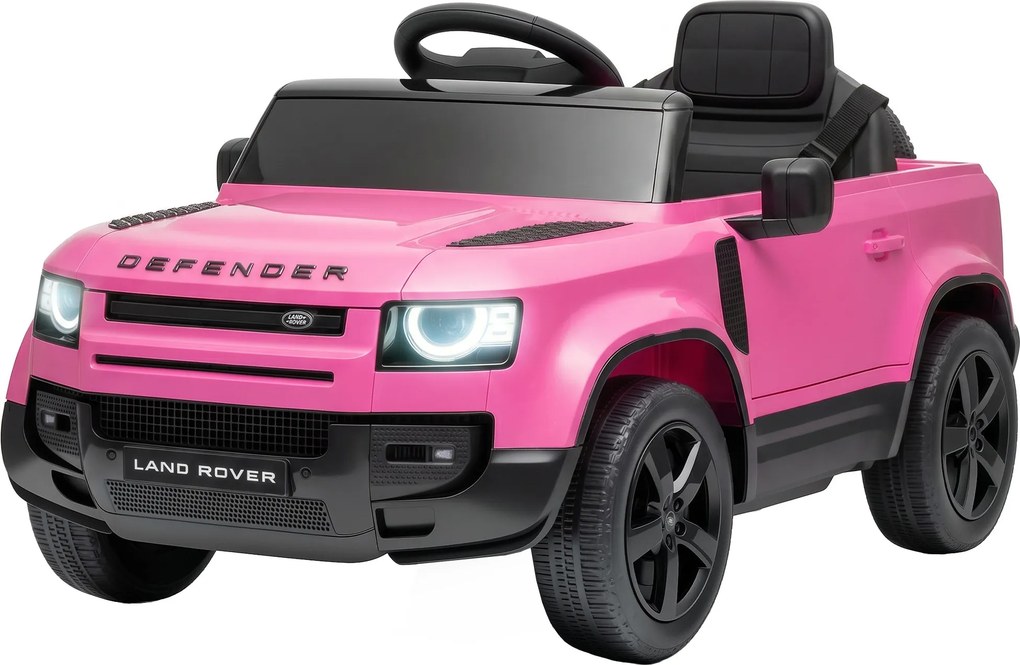 AIYAPLAY elektrické SUV pro děti Land Rover Defender 12 V dálkové ovládání Zavěšení Plynulý start 2,7–4,5 km/h Růžová