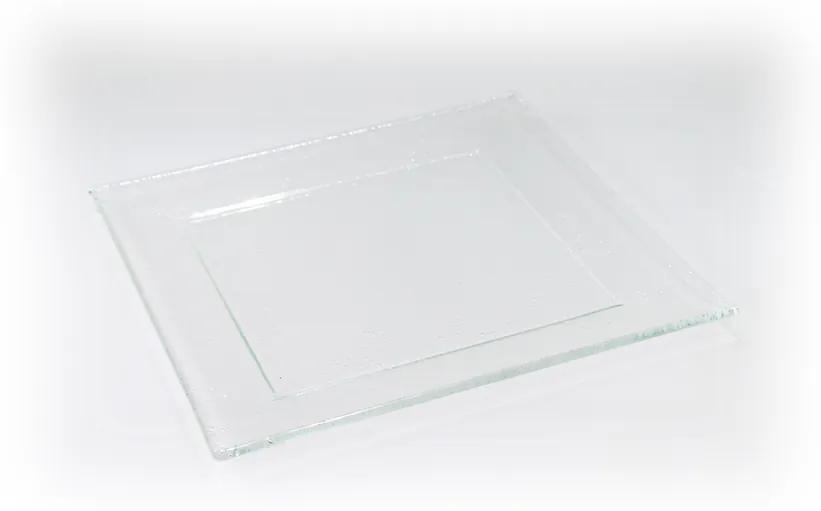 BDK-GLASS Servírovací tác MAXIM 25x25cm Barva: Šedé sklo