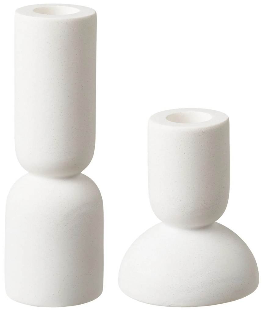 House Nordic Set dvou svícnů CANDLE HOLDER bílý