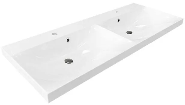Mereo, Bino, koupelnová skříňka s umyvadlem z litého mramoru 121 cm, bílá CN663M