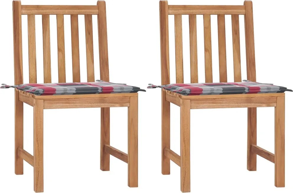 vidaXL Zahradní židle 2 ks s poduškami masivní teakové dřevo [3062924] Barva: krémová