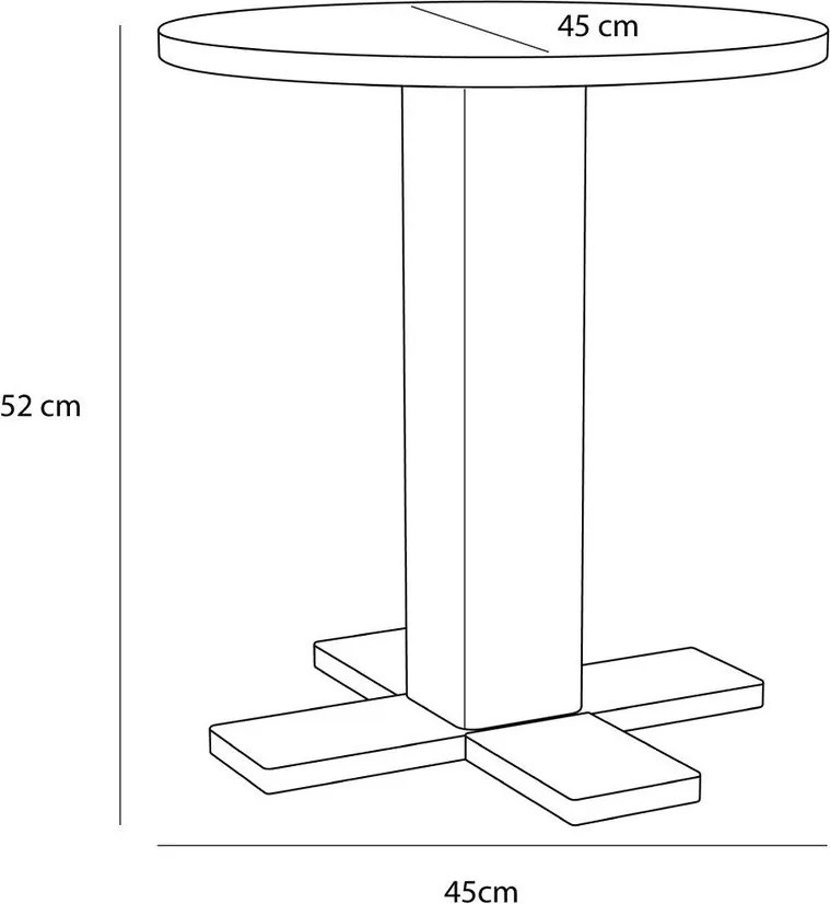 Kulatý odkládací stolek v dekoru dubu ø 45 cm Koohi – Hübsch