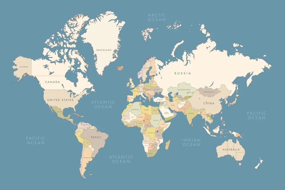 Samolepící tapeta mapa s vintage prvky