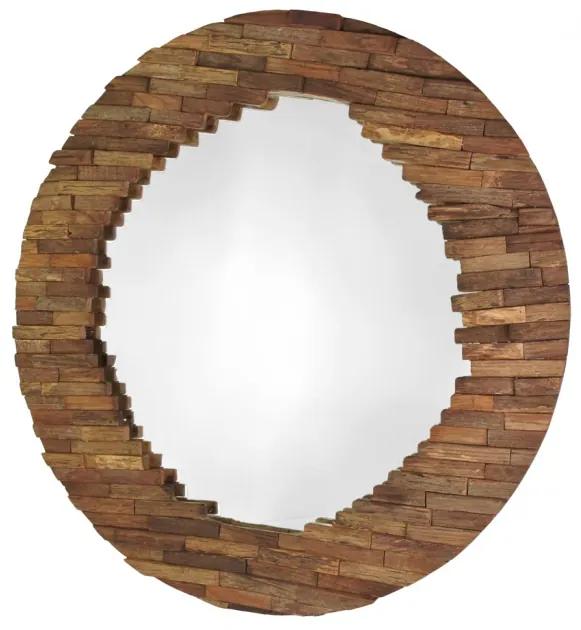 Zrcadlo s dřevěným rámem Round Deck 79 cm