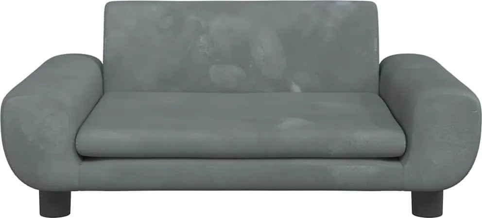 Pelíšek pro psy tmavě šedý 70 x 45 x 33 cm samet 171990