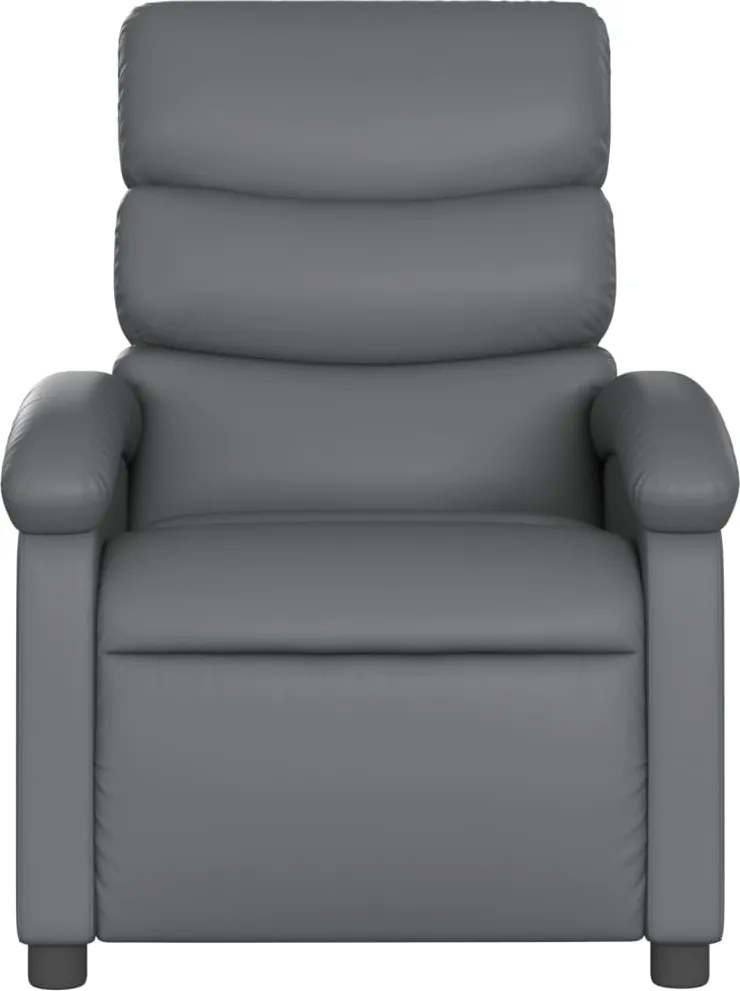 Polohovací křeslo šedé, umělá kůže 3205846