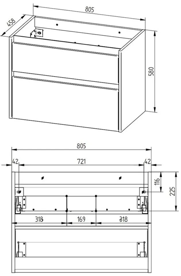 Mereo Mereo, Opto, koupelnová skříňka 81 cm, Multidecor, CN991SLAS1