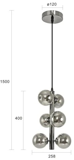 Brilagi - LED Lustr na lanku MILLA 6xG9/3W/230V lesklý chrom/kouřová