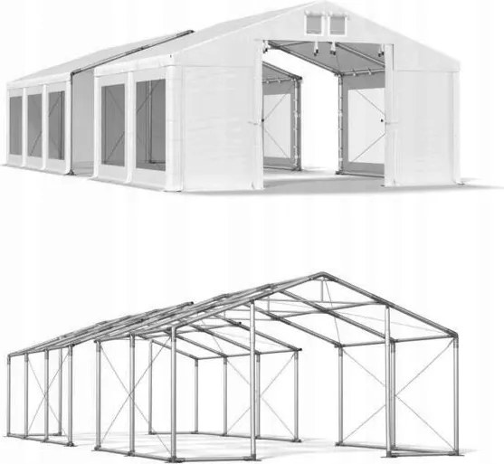 Párty stany 4x16 m, dílenské Das 560 Wp