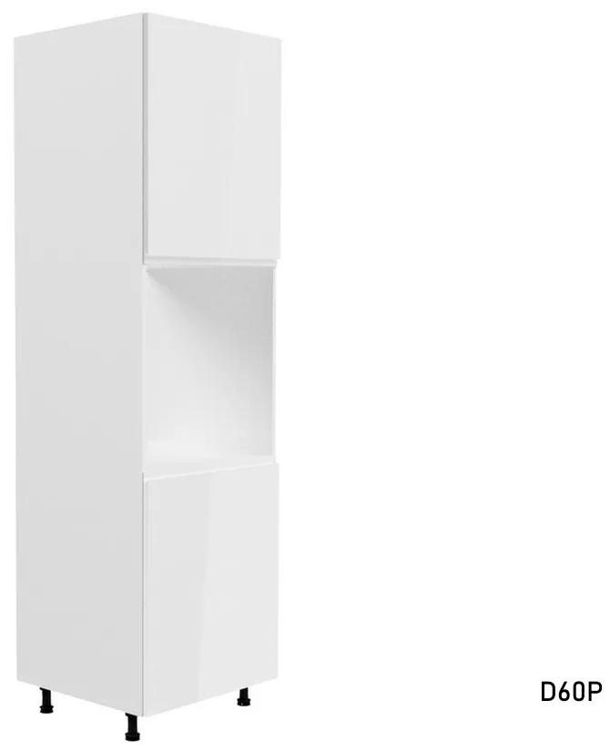 Expedo Kuchyňská skříňka vestavná vysoká YARD D60P, 60x212x58, bílá/šedá lesk, pravá