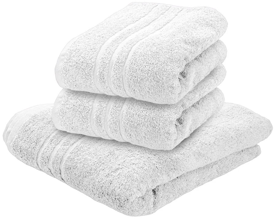 1x osuška COMFORT bílá + 2x ručník COMFORT bílý, 100% bavlna