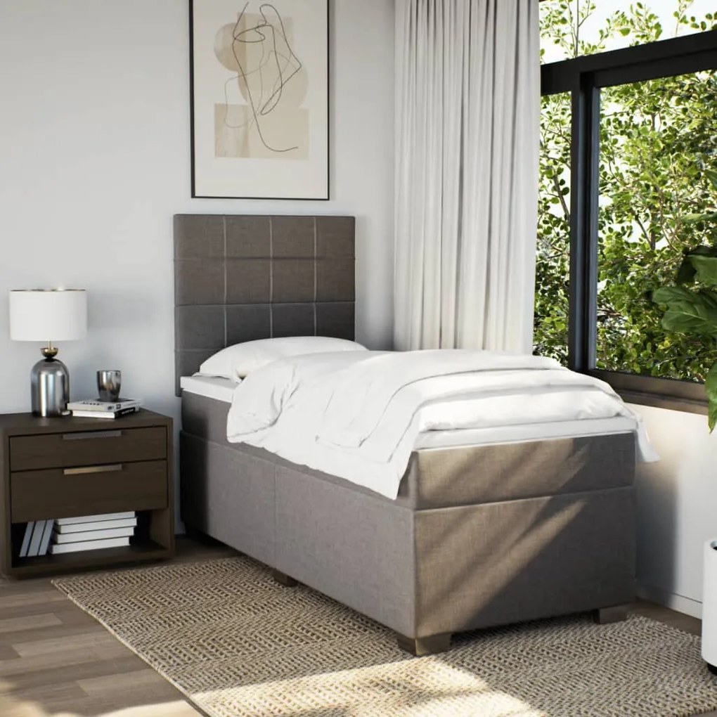 Box spring postel s matrací taupe 80x200 cm textil 3290319